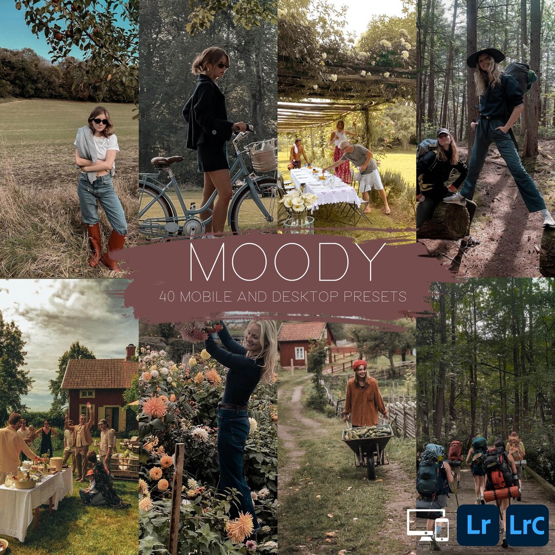 40 Moody Bundle Presets Dark Moody Presets, Earthy Boho Presets ...