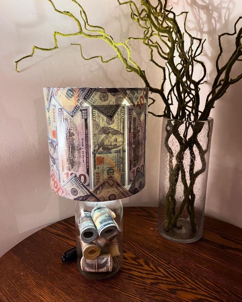 Hundred Dollar Bill Lamp. Handmade, Up-cycled. - Etsy