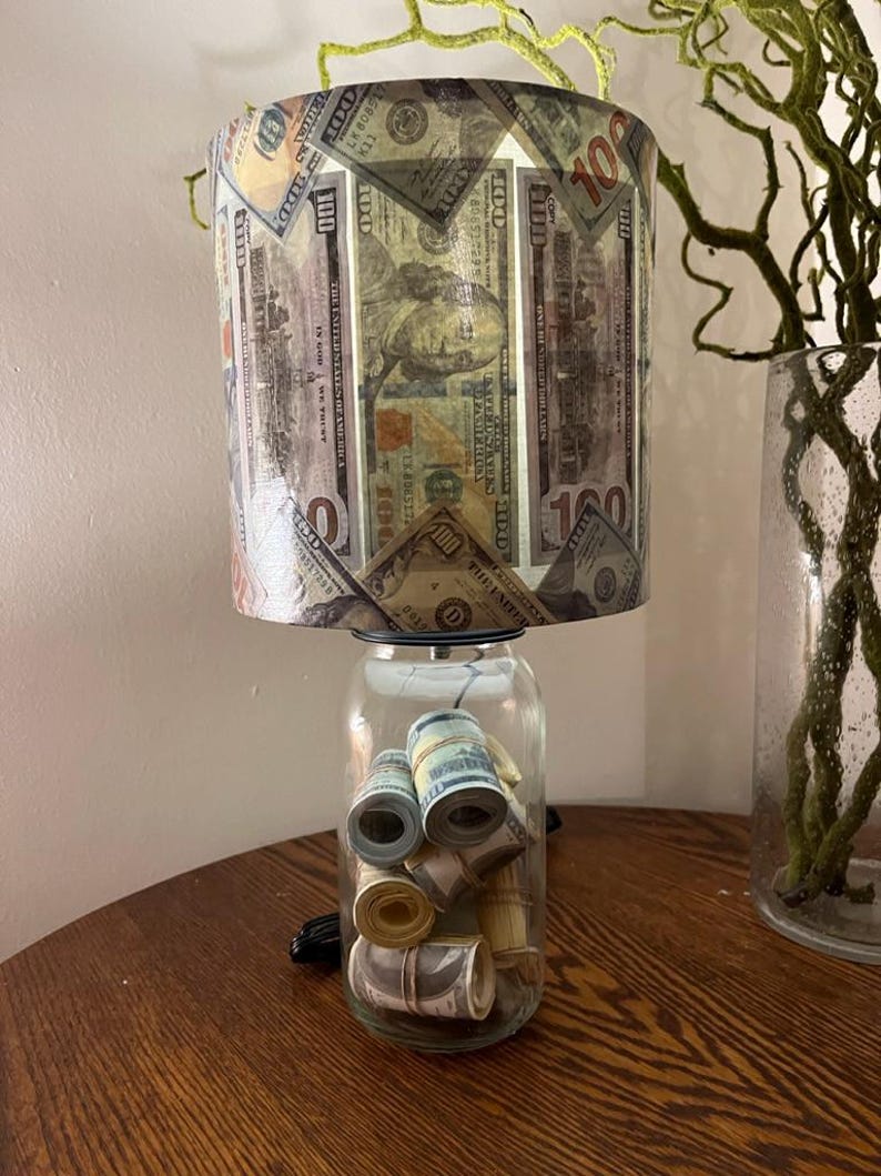 Hundred Dollar Bill Lamp. Handmade, Up-cycled. - Etsy