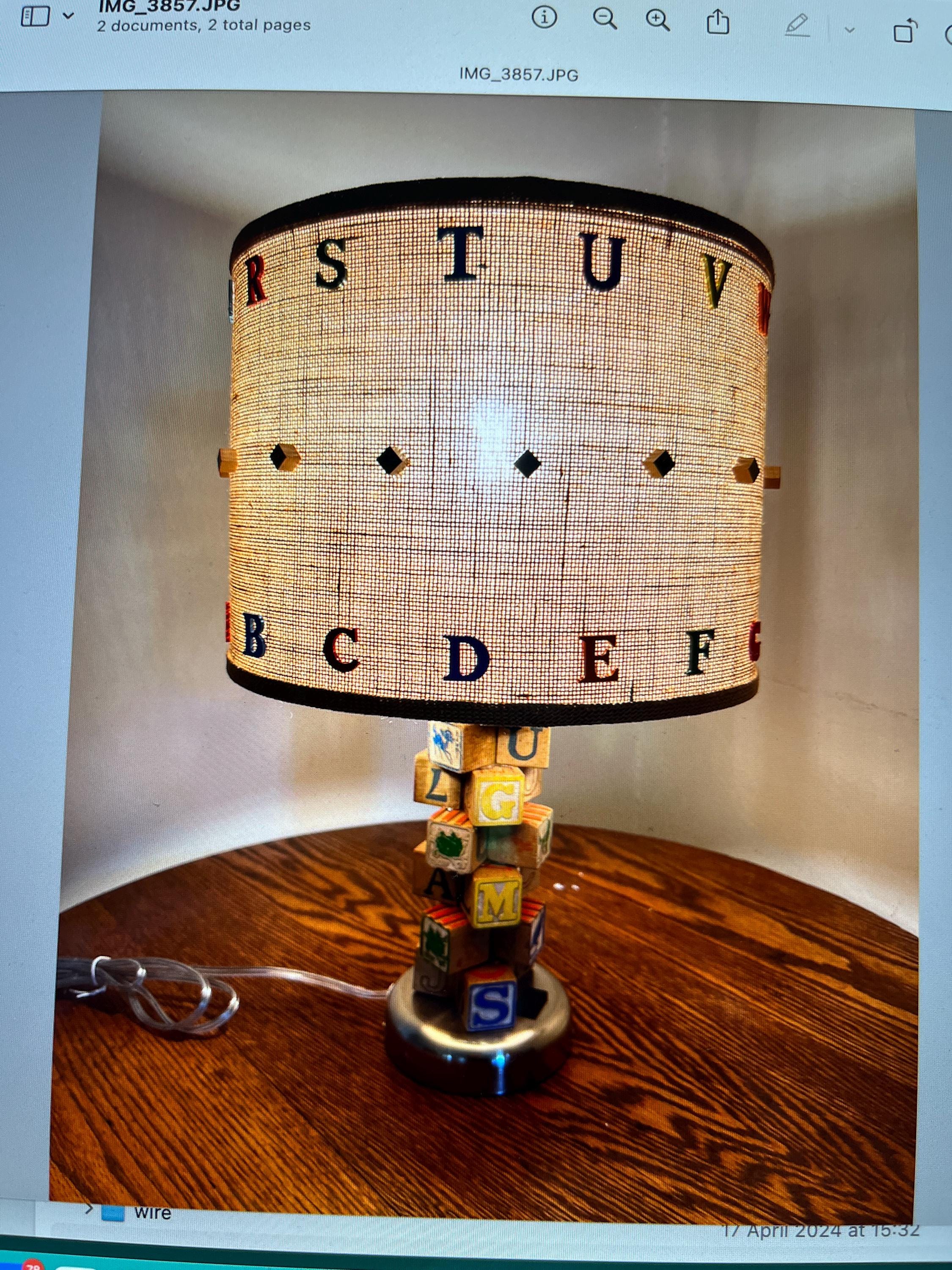 Vintage ABC Blocks Lamp, up Cycled, ABC Shade. Unique Kids Decor ...