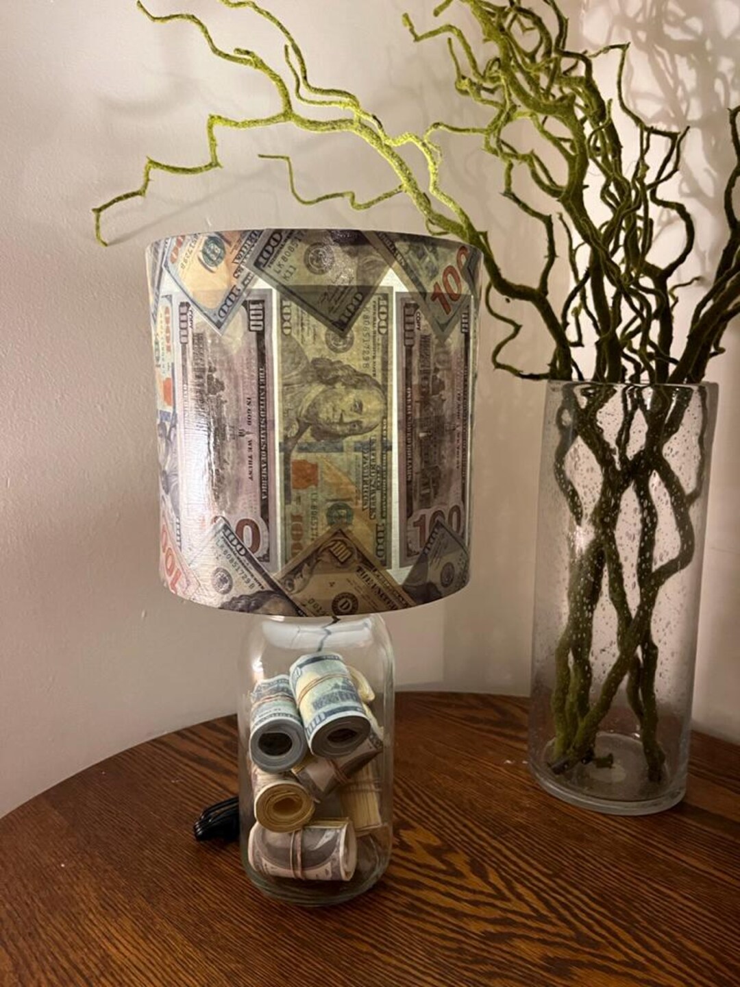 Hundred Dollar Bill Lamp. Handmade, Up-cycled. - Etsy