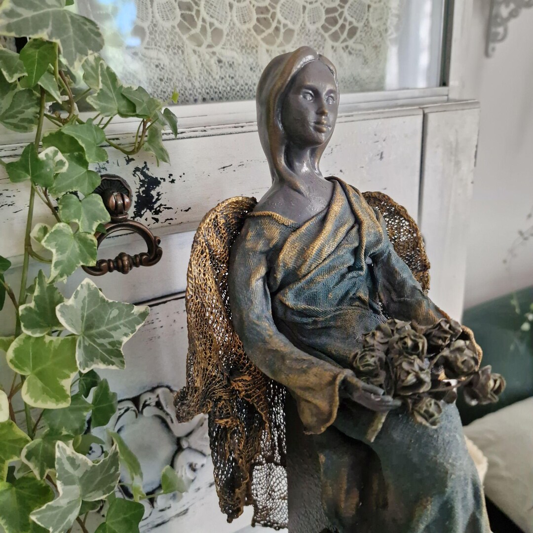 Large Angel Figurine, Centerpiece Living Room Decoration, Statuette ...