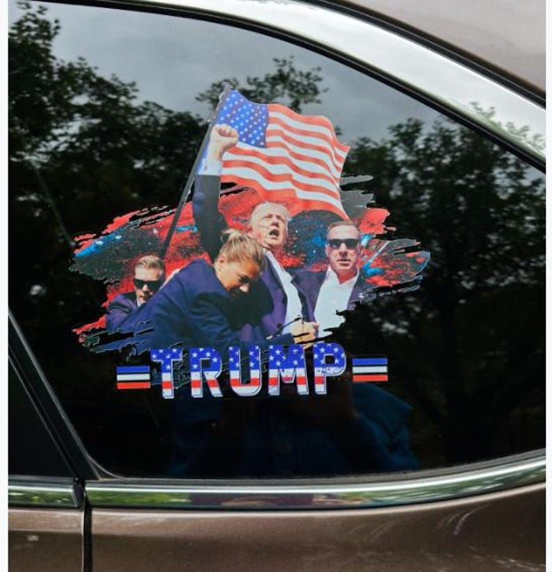 Donald Trump 2024 Car Sticker, Car Window Decal, Cling Sticker for ...