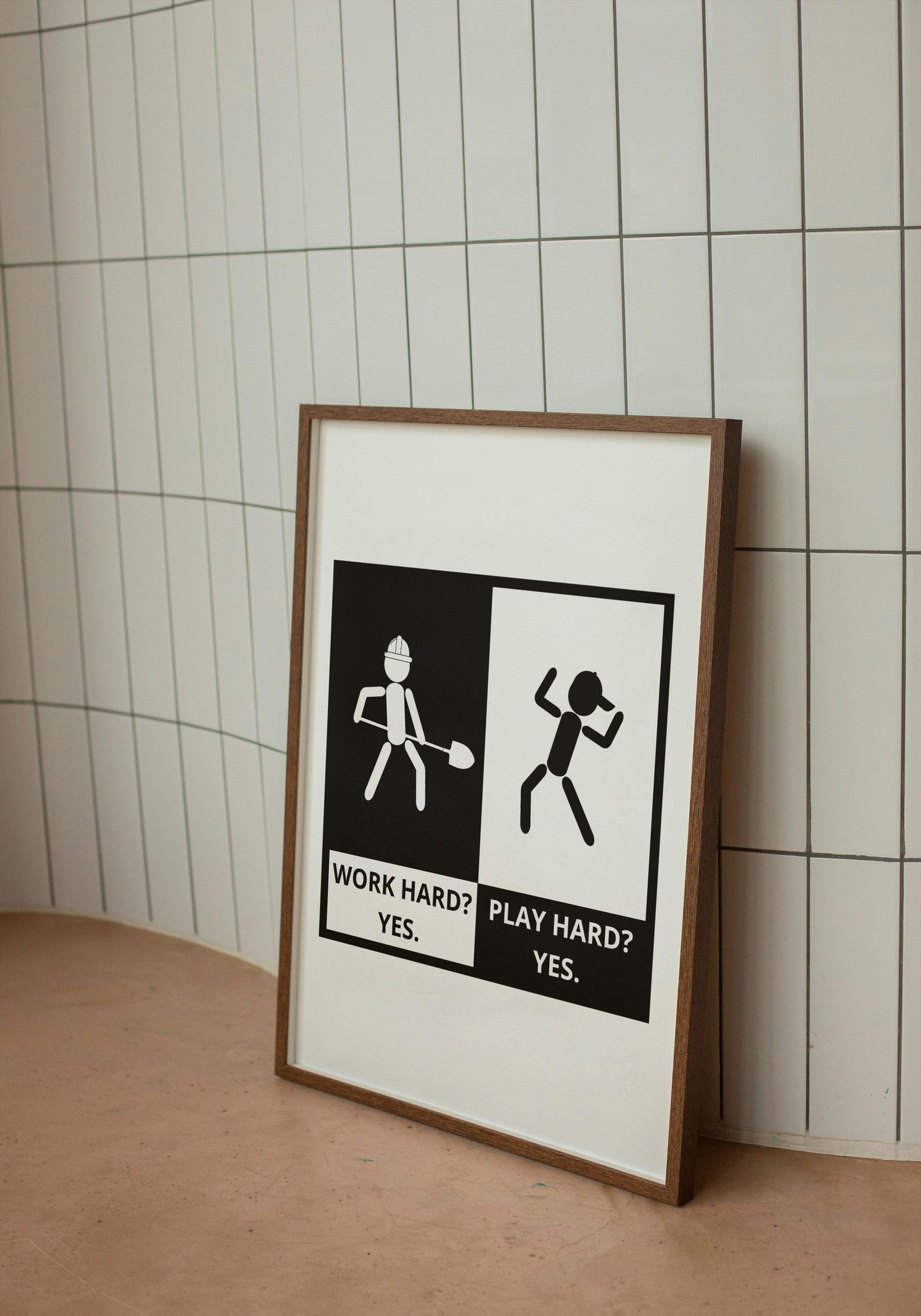 Work Hard, Yes. Play Hard, Yes. Printable, Work Hard, Play Hard, Wall ...