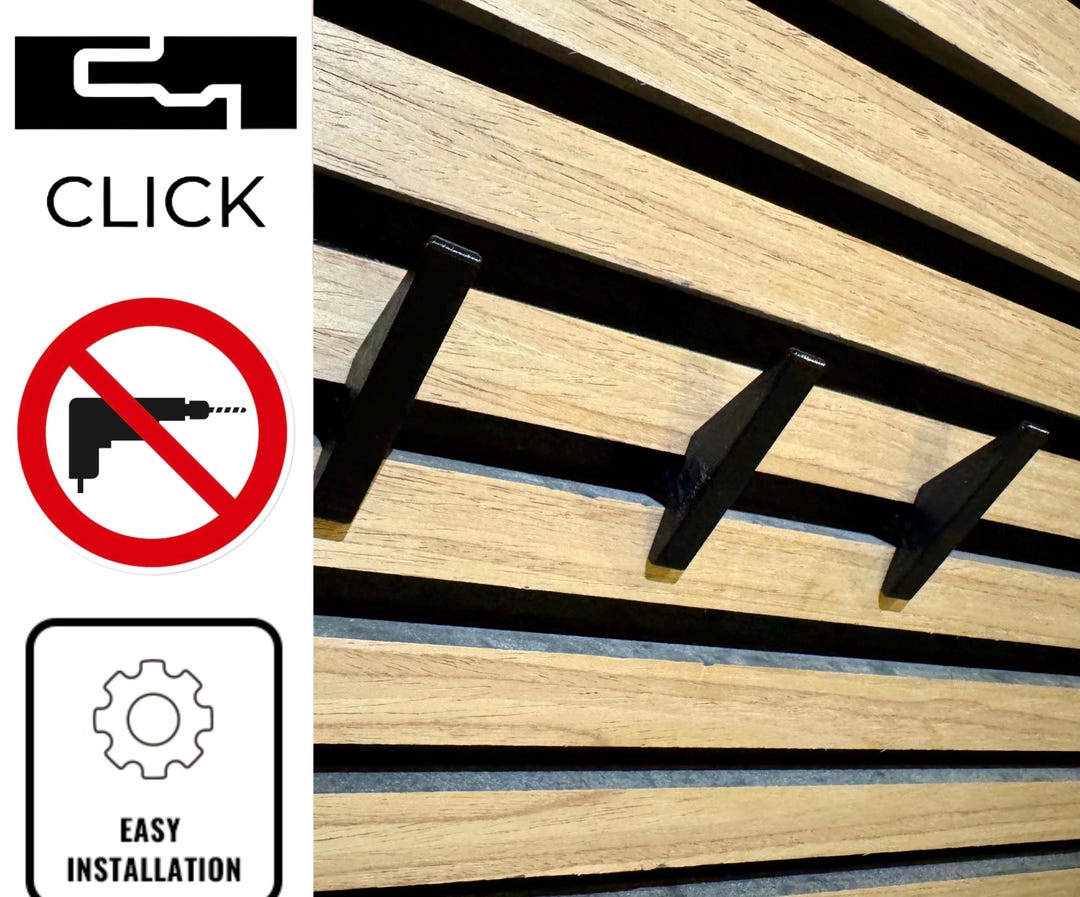Click System Panel Hooks, Clothes Hooks for Horizontal Acoustic Panels ...