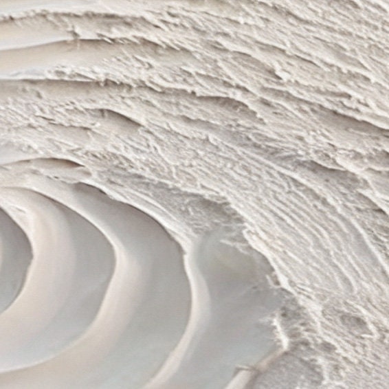 Original Abstract White Texture Beach Oil Painting on Canvas Ocean Seascape Wall Art Modern ...