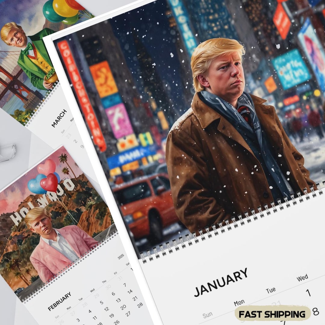 Young Trump 2025 Calendar: Humorous Political Artwork Gift - Etsy