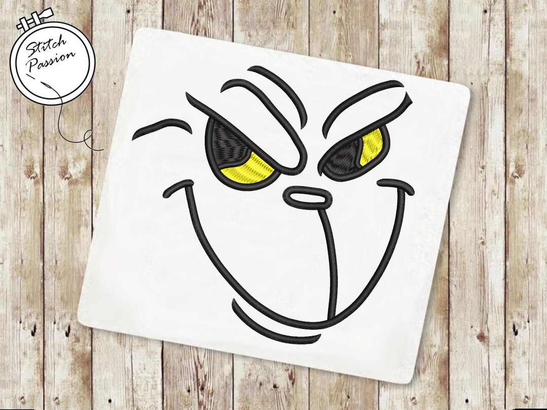 Grinch Face Applique, Instant Download - Etsy