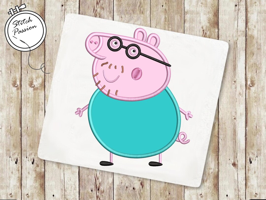 Daddy Pig Applique, Instant Download - Etsy