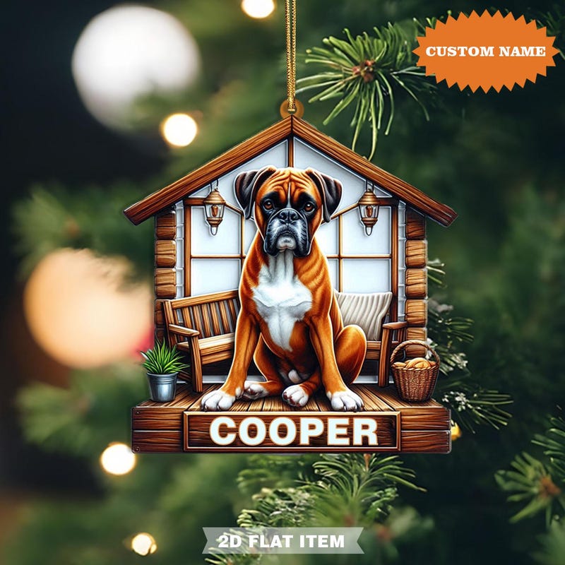 Boxer Ornament - Etsy