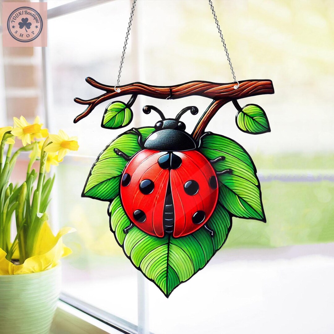 Ladybug Acrylic Window Hanging, Ladybug Window Decor, Home Decor Gift ...