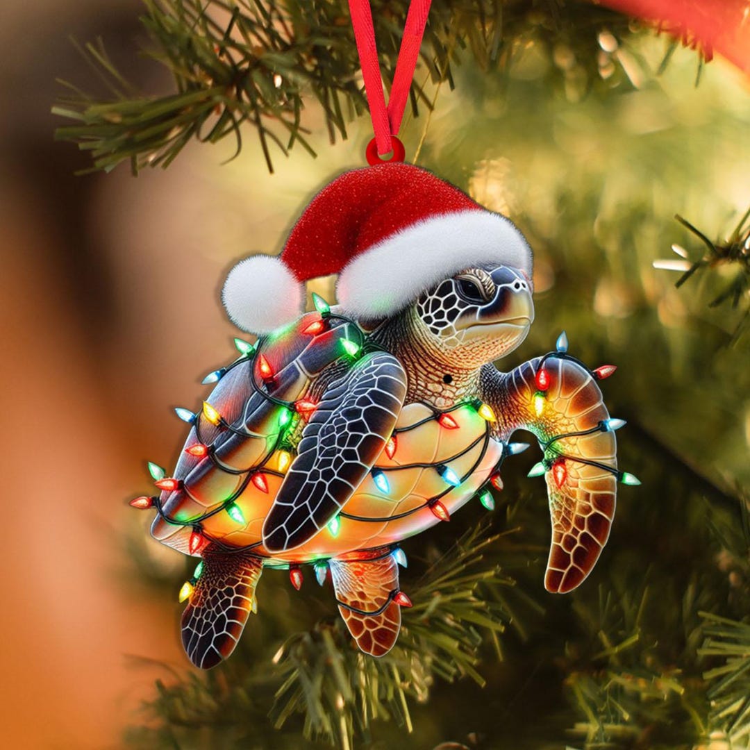 Turtle Ornaments With Christmas Light, Turtle Christmas Tree Decor ...