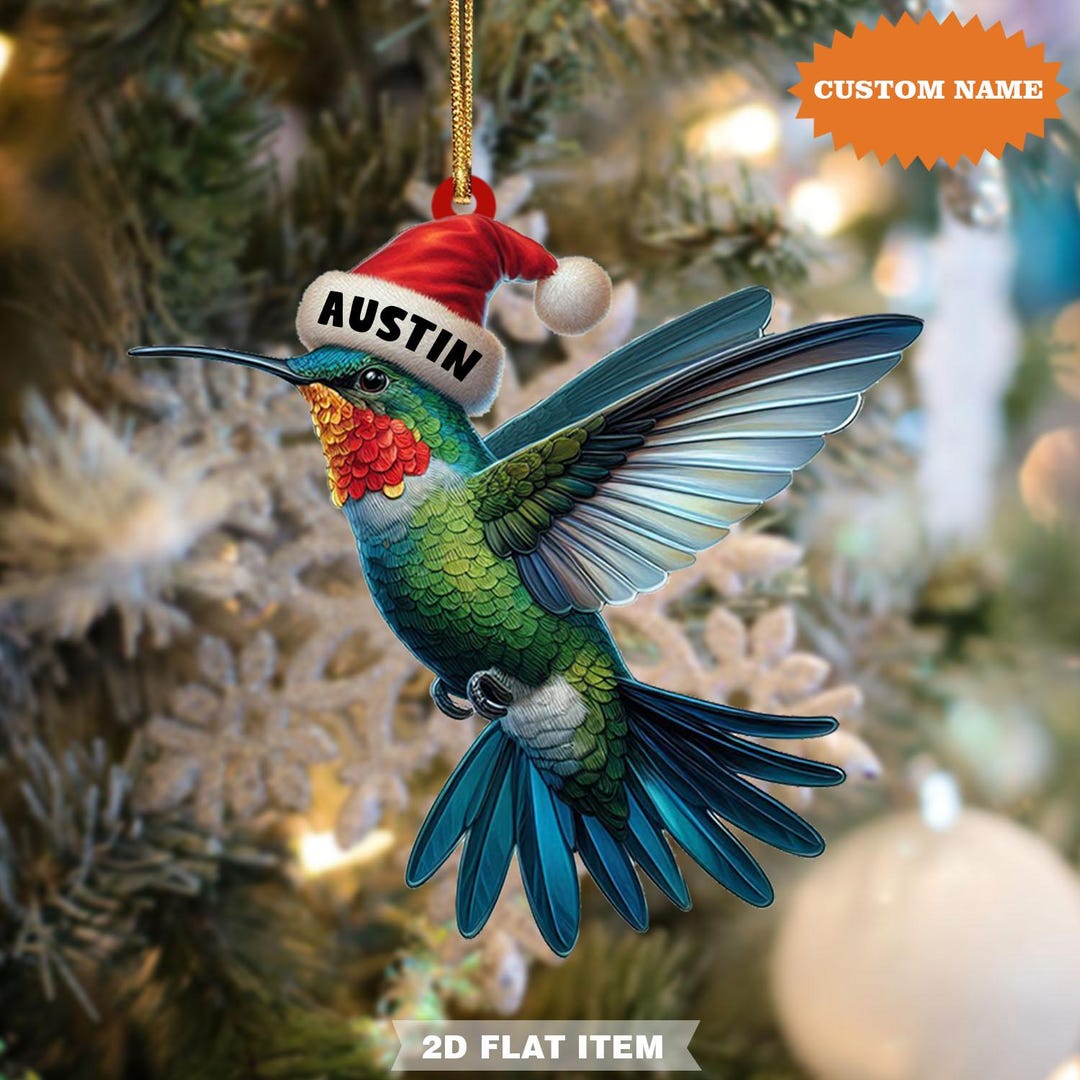 Personalized Hummingbird Christmas Ornaments, Hummingbird Christmas ...