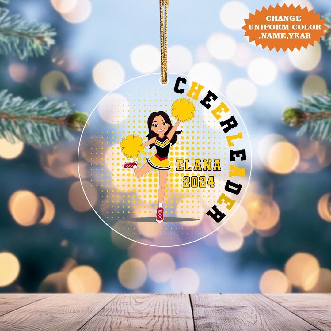 Personalized Cheerleader Girl Ornament, Cheerleading Ornament ...