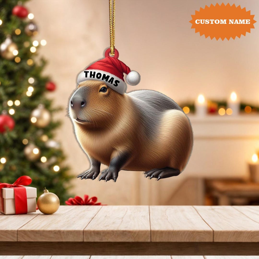 Personalized Capybara Christmas Ornament, Capybaras Christmas Tree ...