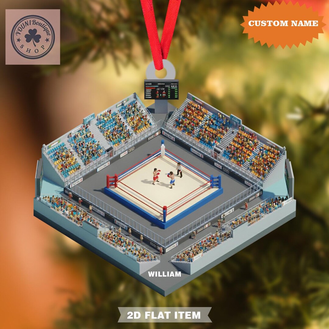 Personalized Boxing Ring Christmas Ornament – Custom Name Boxer Gift ...