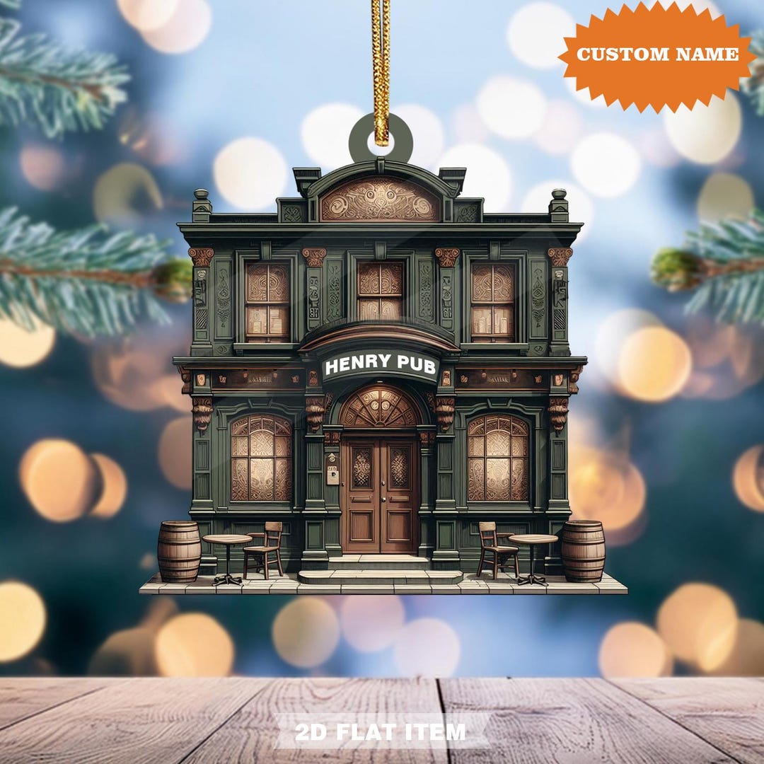 Personalized Pub Christmas Ornament, Pub Christmas Home Decor ...