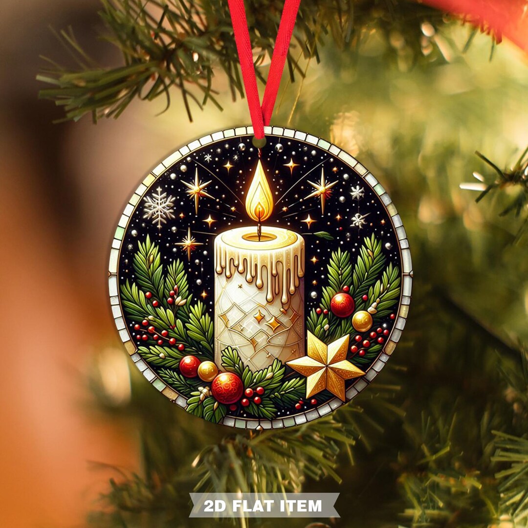 Christmas Candle Ornament, Candle Ornament, Christmas Tree Candle ...