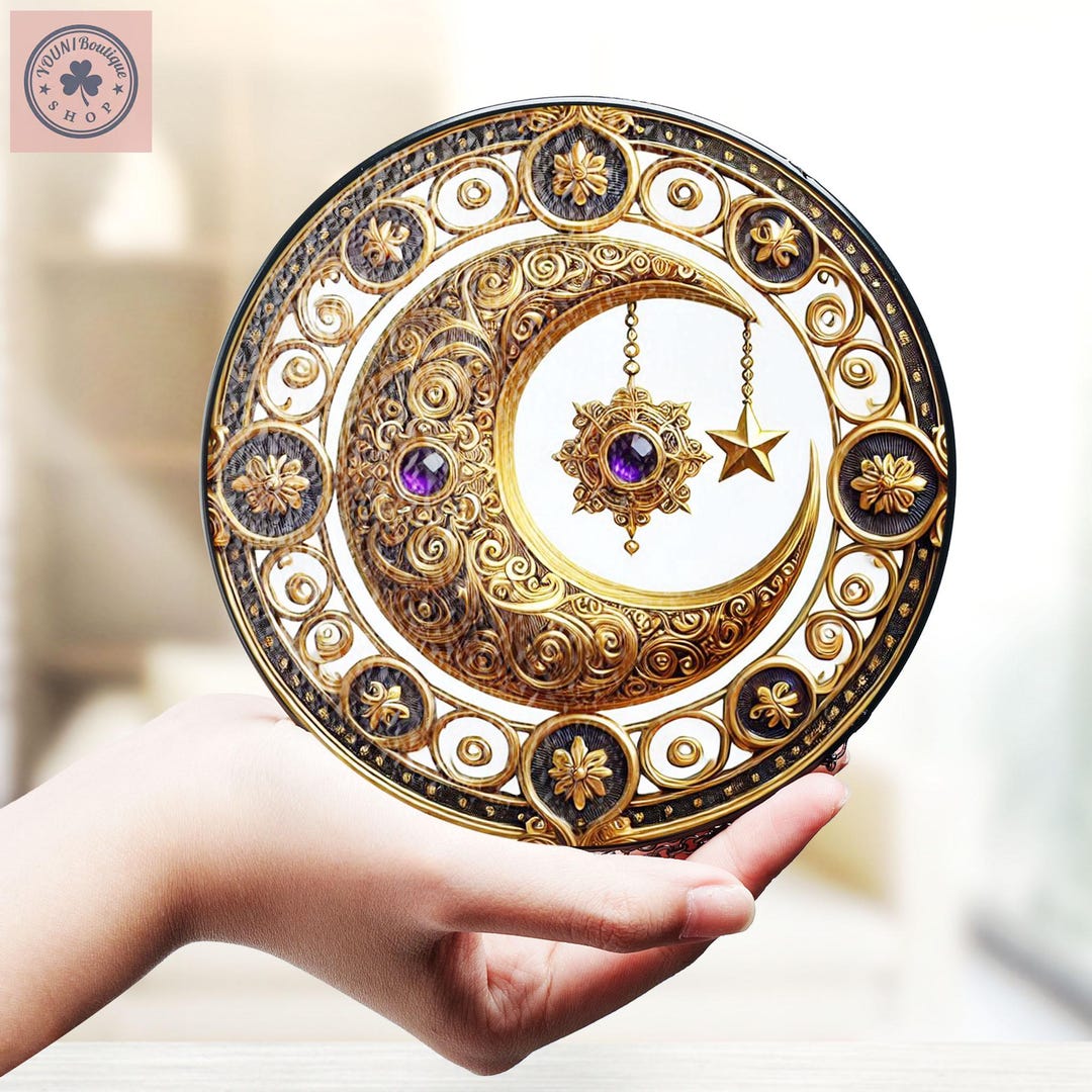 Moon Stained Glass Suncatcher, Moon Glass, Window Decor, Home Decor ...