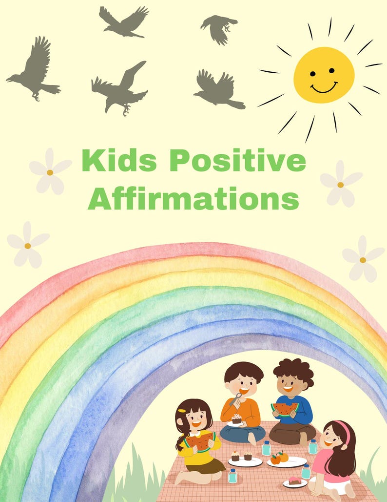 Kids Positive Affirmations | Canva Editable Template | Cards for Kids ...