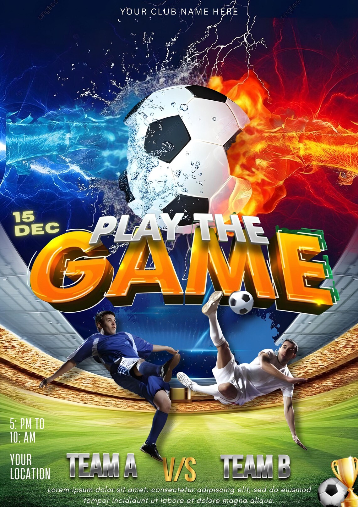 Canva Soccer Flyer Template | Editable Football Event Poster (digital ...