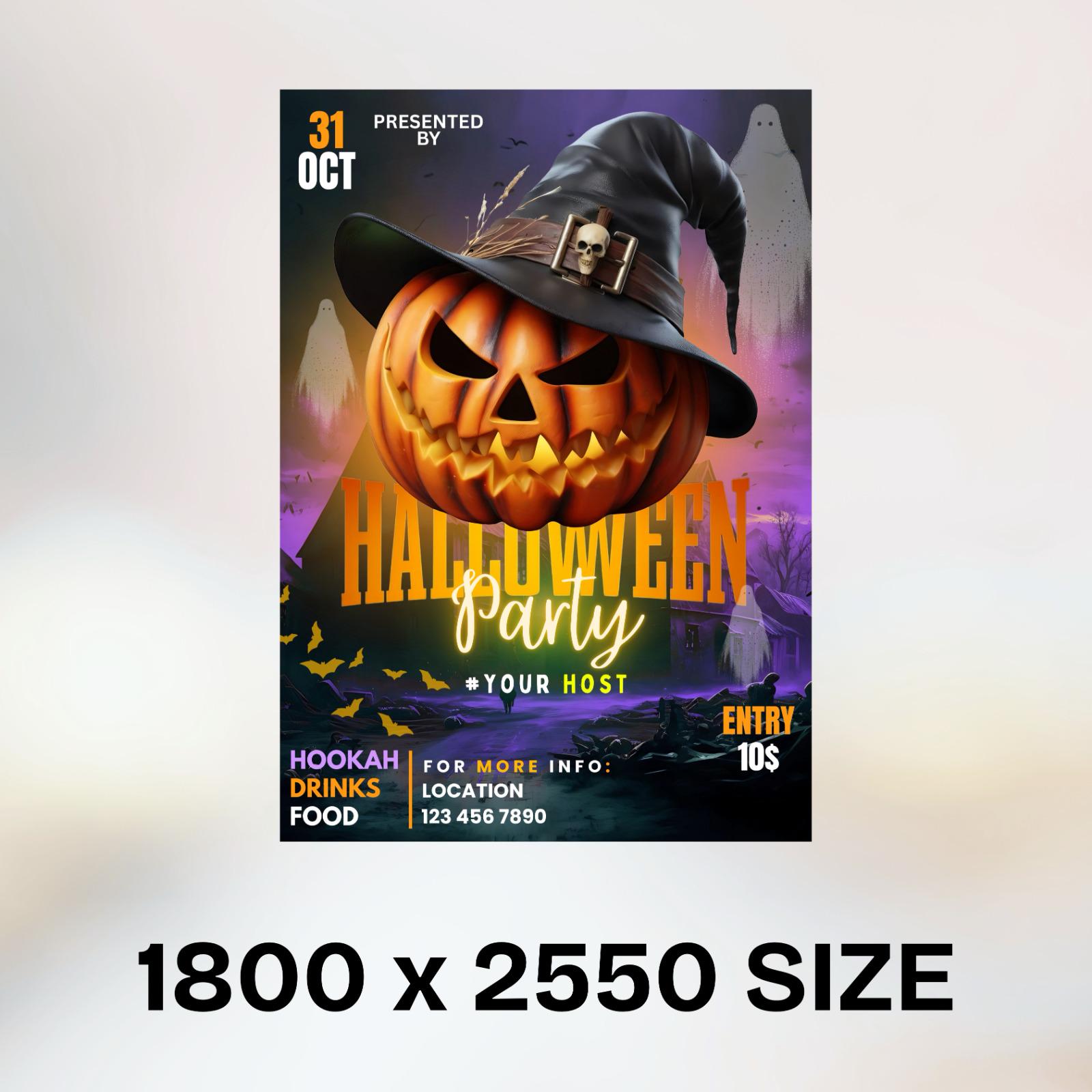 Spooky Halloween Party Flyer Template Editable Design for Your Event ...