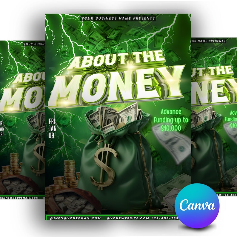Customizable Money Flyer Template | Canva Editable | Business Event ...