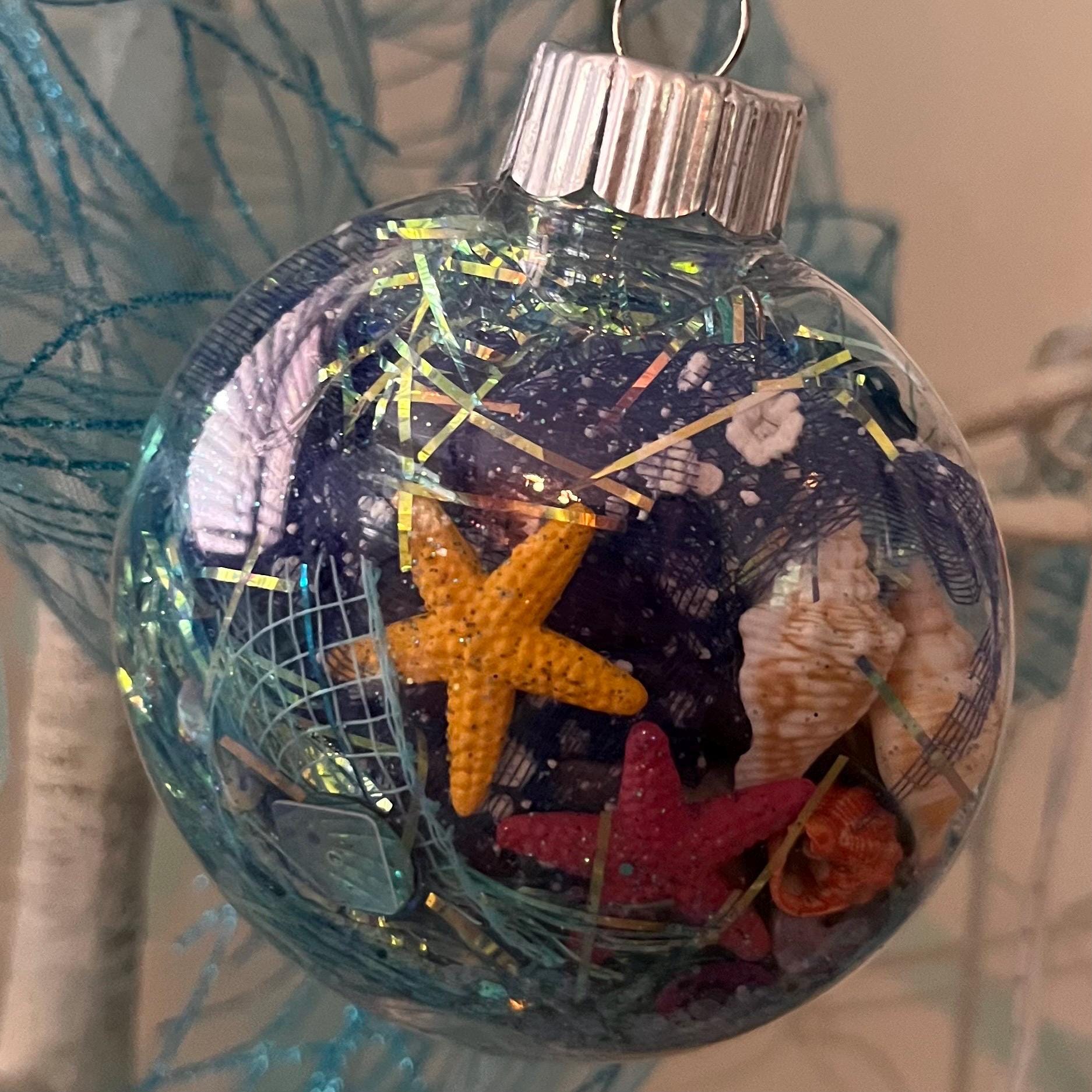 Set of 6 Shatterproof Coastal Theme Christmas Ornaments. - Etsy