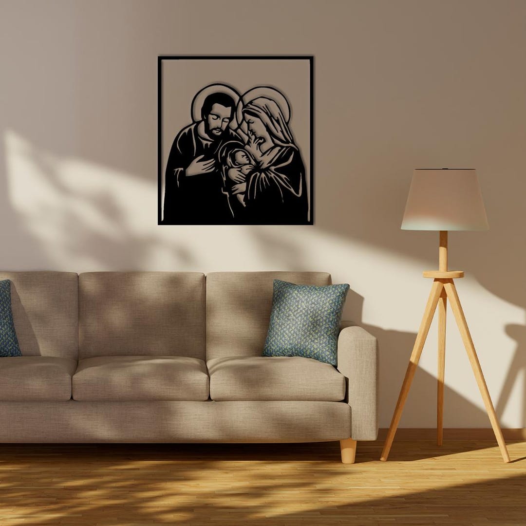 Metal Holy Family Wall Art | Elegant Religious Decor for Home | Sacred ...