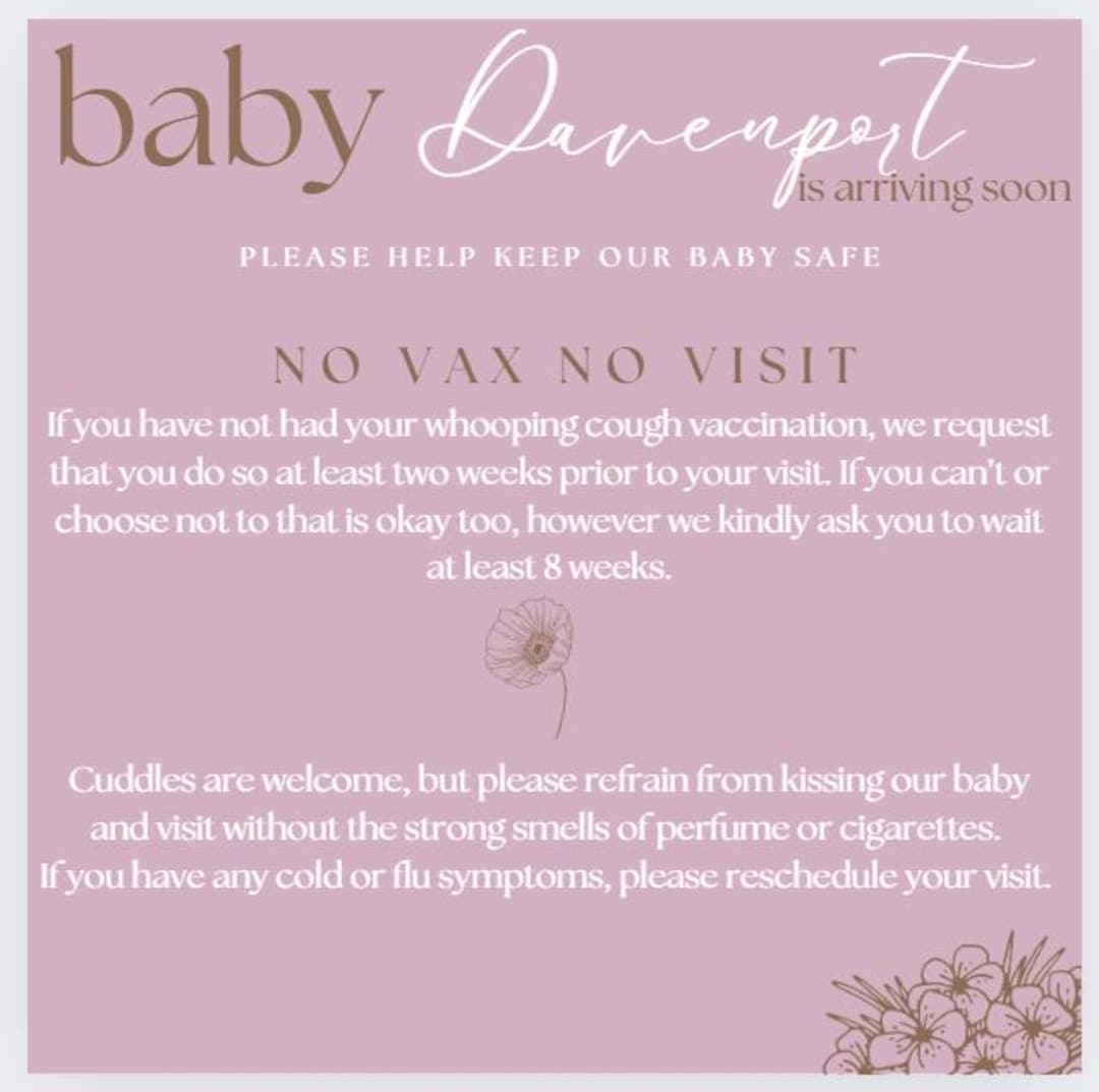 Editable Rules for Visiting Our Newborn Baby/ New Baby Rules Printable ...