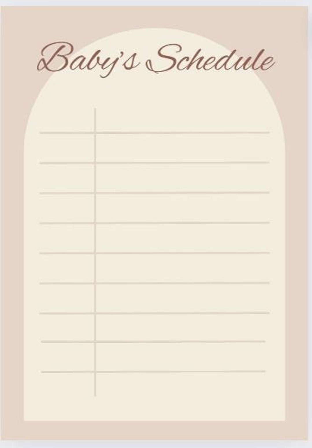 Baby's Schedule Printable / Editable Schedule / Neutral Baby Schedule ...