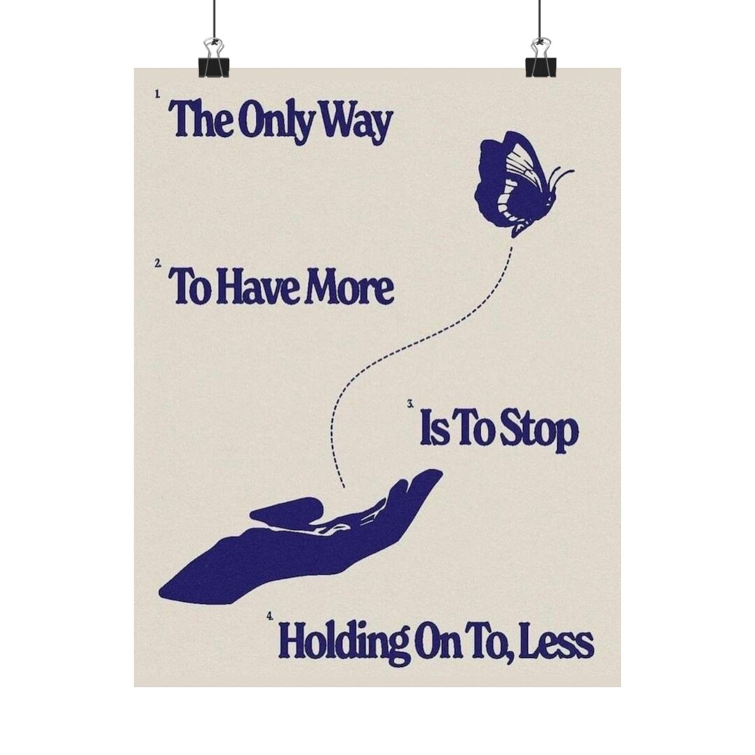 Let Go Poster, Matte Vertical Poster, Positivity Wall Art, Motivational ...
