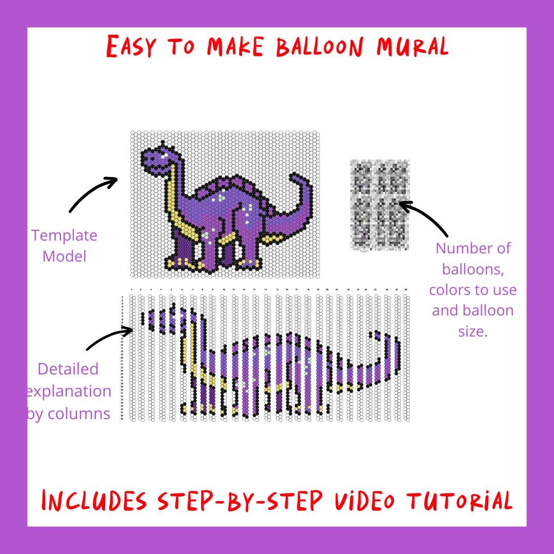 Dinosaur Balloon Template - Etsy