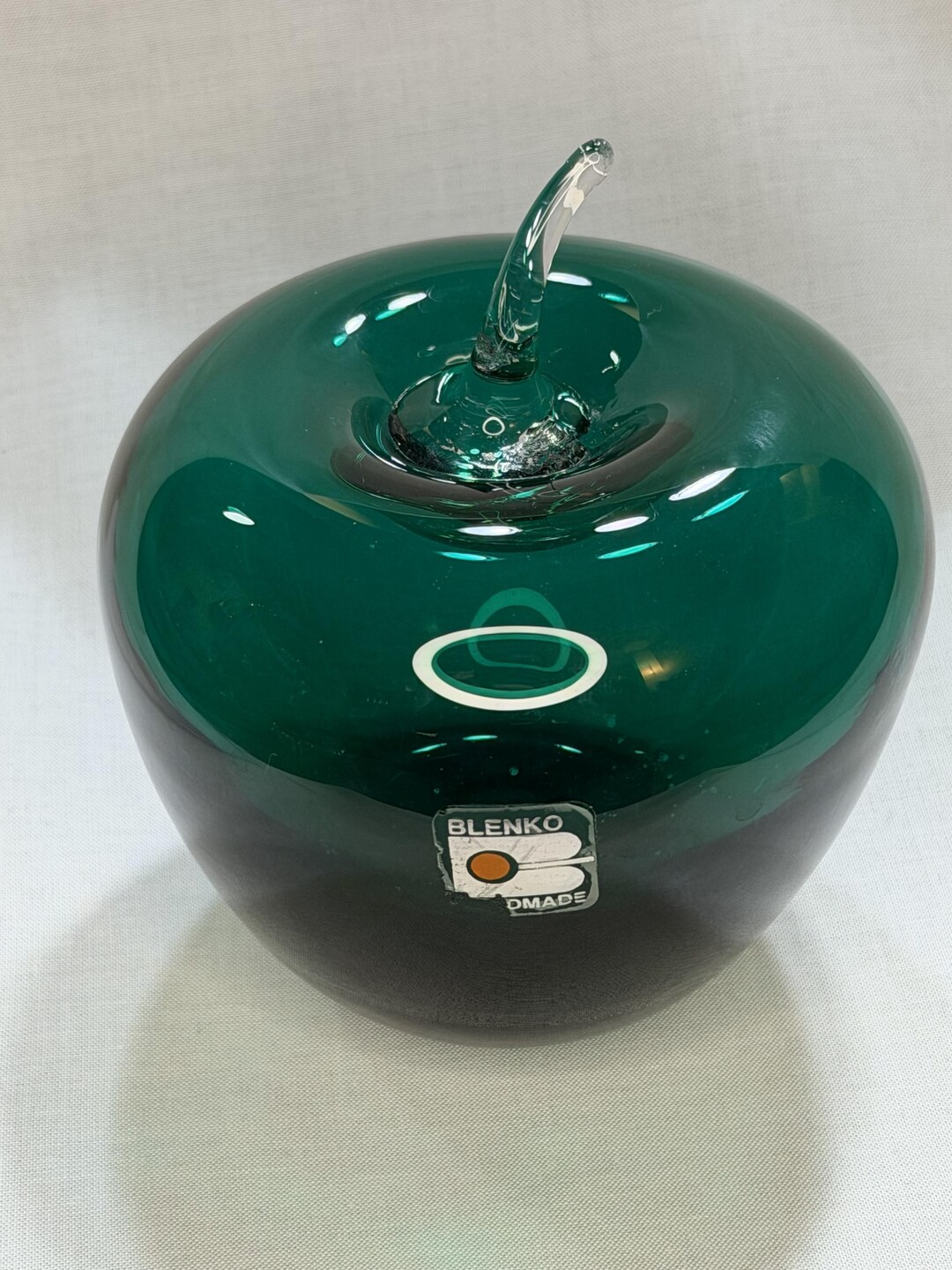 Vintage Blenko Green Apple Handmade Paperweight Glass - Etsy