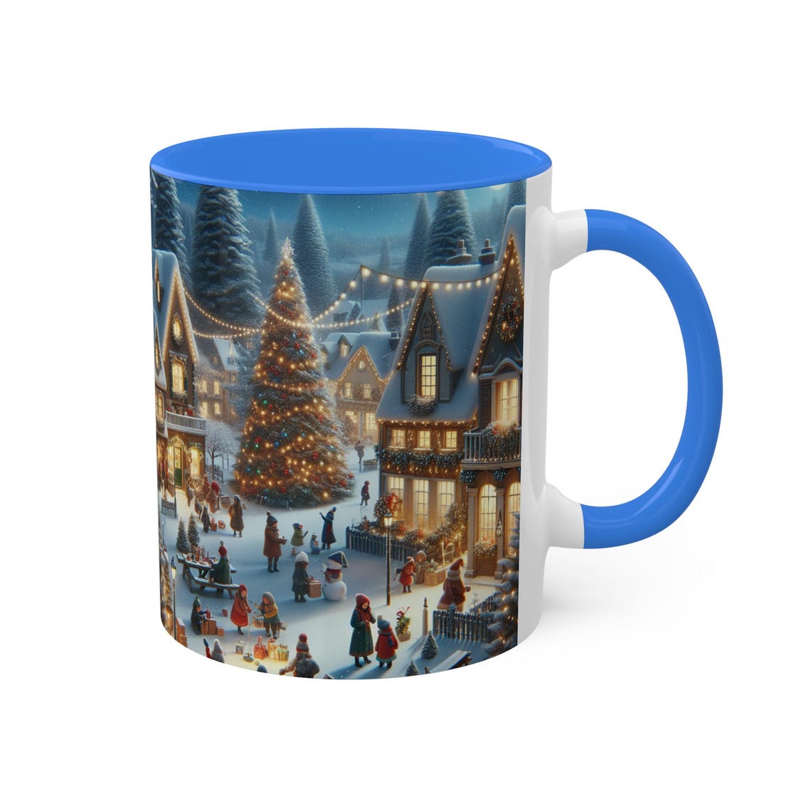 Christmas Village Mug Holiday Coffee Cup Winter Scene Ceramic Mug ...