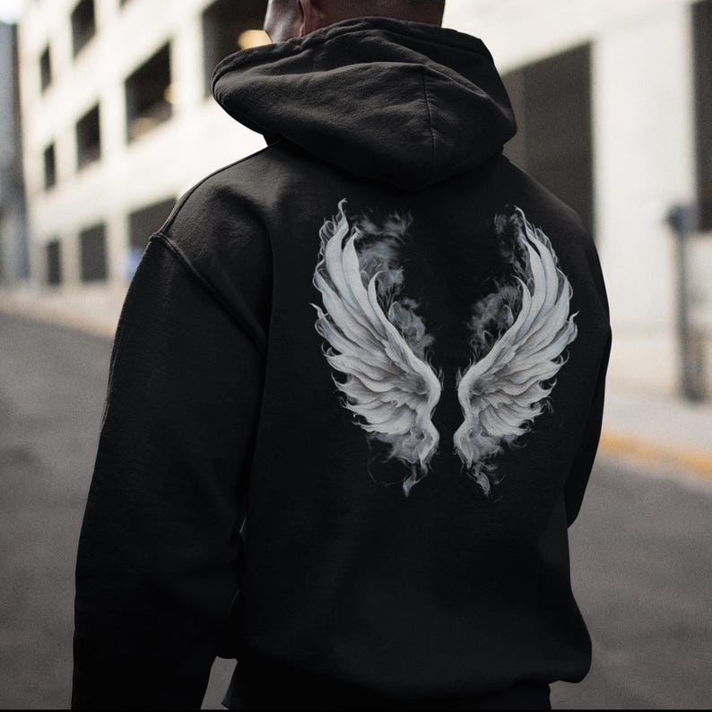 Angel Wings Hoodie, Angelic Aesthetic Sweatshirt, Hoodie Angel Wings ...