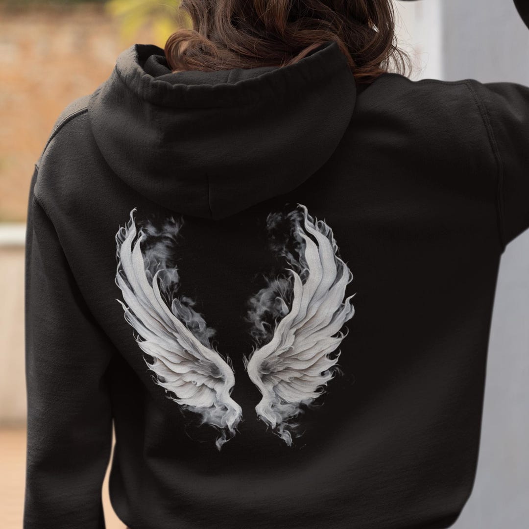 Angel Wings Hoodie, Angelic Aesthetic Sweatshirt, Hoodie Angel Wings ...