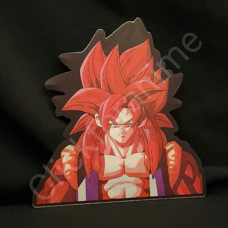 Dragon Ball Gogeta Goku Super Saiyan 3D Moving Sticker Anime Lenticular ...