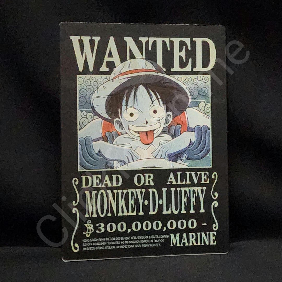 One Piece: Monkey D Luffy Wanted Poster 3D Moving Sticker Anime ...