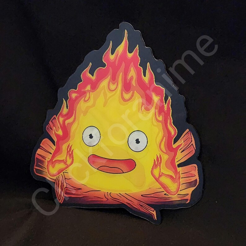 Howls Moving Castle Calcifer 3D Moving Sticker Anime Lenticular Decal ...