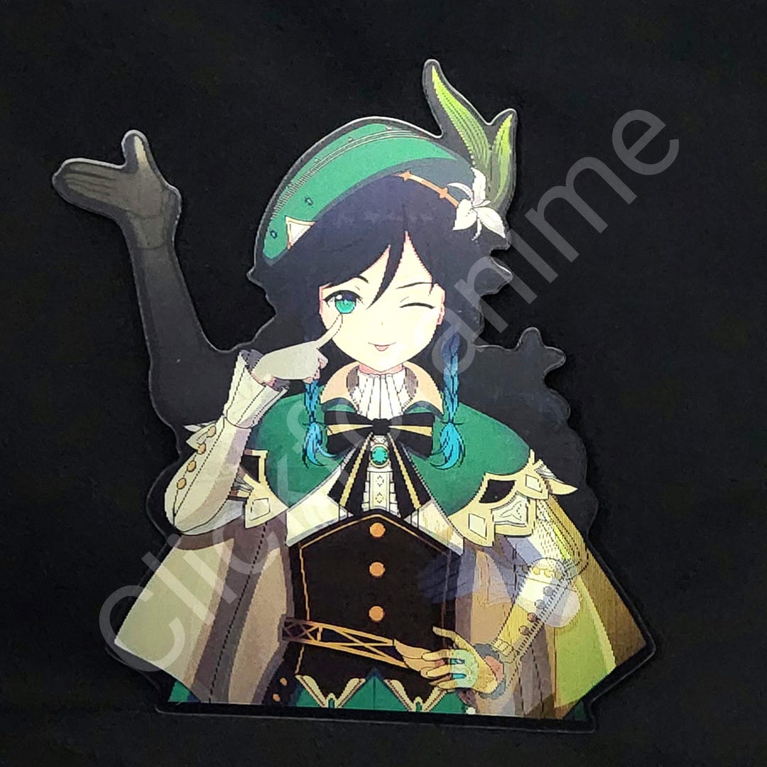 Genshin Impact: Venti 3D Motion Moving Laptop Sticker Cute Lenticular ...