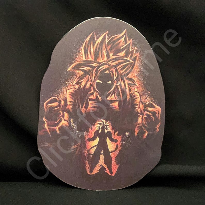 Dragon Ball Gogeta Goku Super Saiyan 3D Moving Sticker Anime Lenticular ...