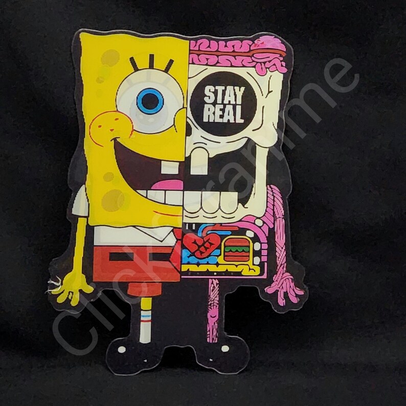 Spongebob Squarepants 3D Moving Sticker Holographic Decal Cute Car ...