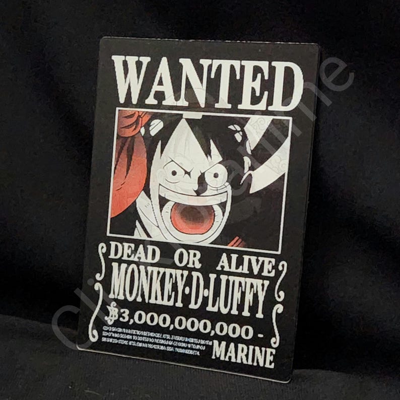 One Piece: Monkey D Luffy Wanted Poster 3D Moving Sticker Anime ...