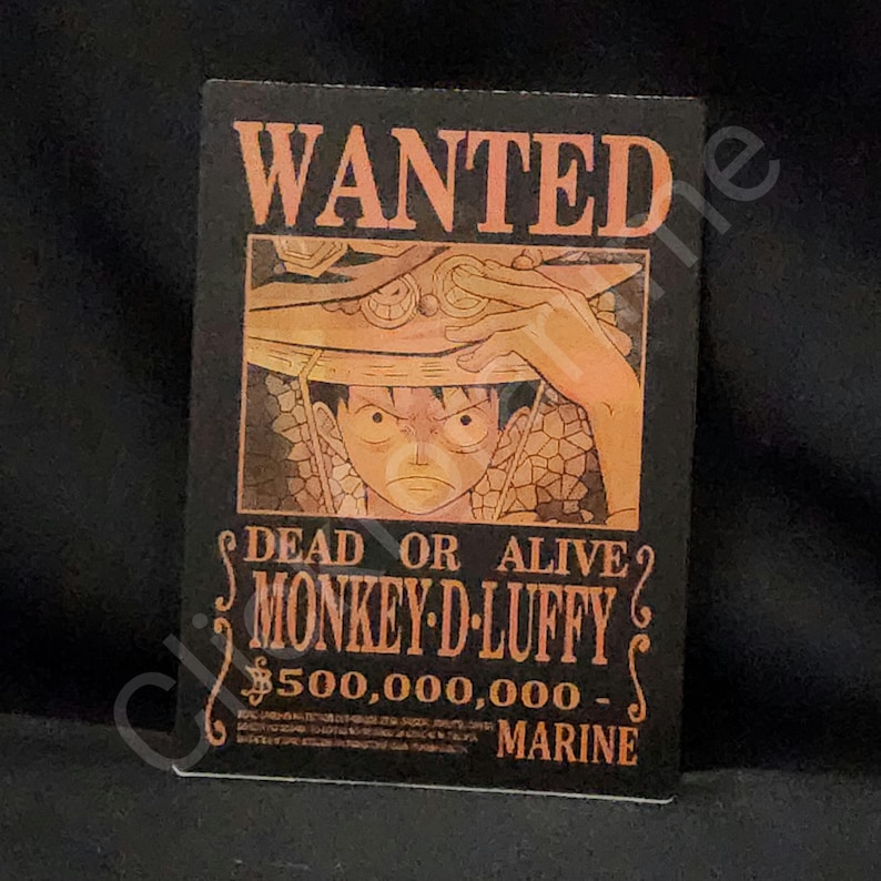 One Piece: Monkey D Luffy Wanted Poster 3D Moving Sticker Anime ...