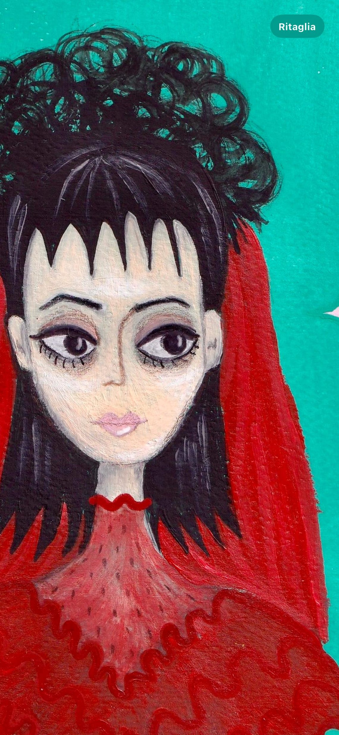 ORIGINAL DRAWING Lydia Deetz, Beetlejuice, Tim Burton, Fan Art, Acrylic ...
