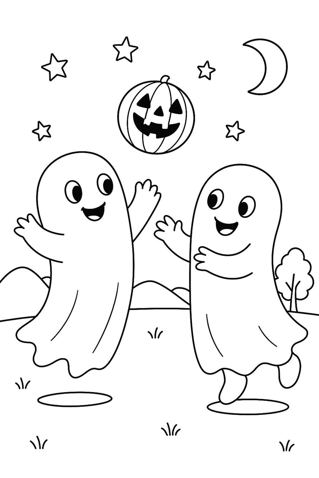 50 Halloween Coloring Pages for Kids A4 PDF Bundle | Ghosts, Witches ...