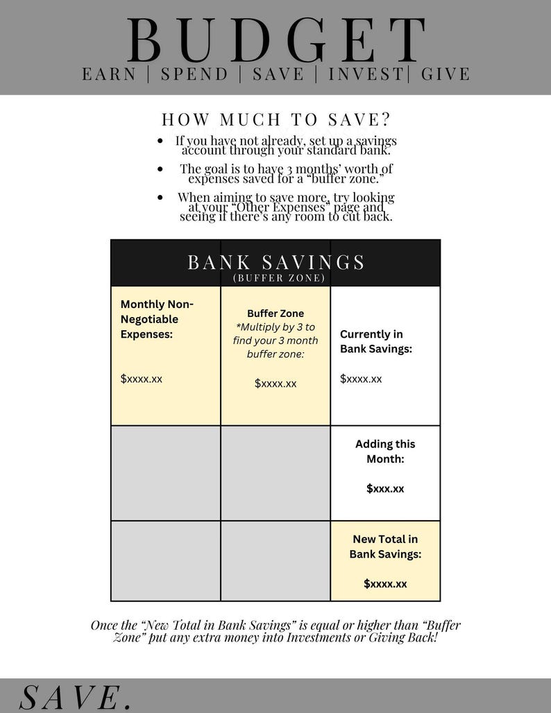 Budget Planner Tracker Template Finances for Beginners Saving Guide ...