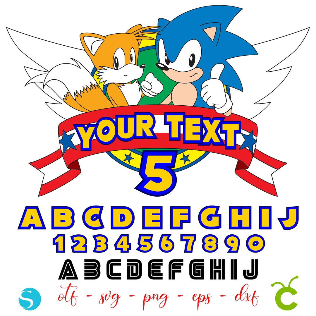 Cumpleaños de Sonic Svg, Sonic Svg Cricut, Sonic Png, Fuente Sonic ...