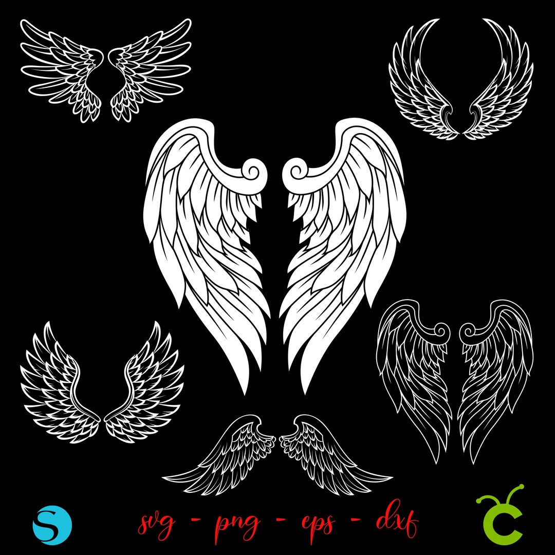 Paquete SVG de alas de ángel, archivo SVG de alas de ángel vectorial ...